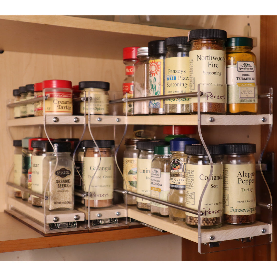 Double Wide 2 Layer 10.75" Deep Sliding Spice Rack – Design2Rave